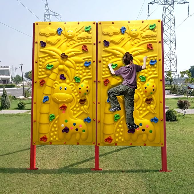Forest Climbing Wall 8ft x 4ft with Climbing Stone, Climber for Kids